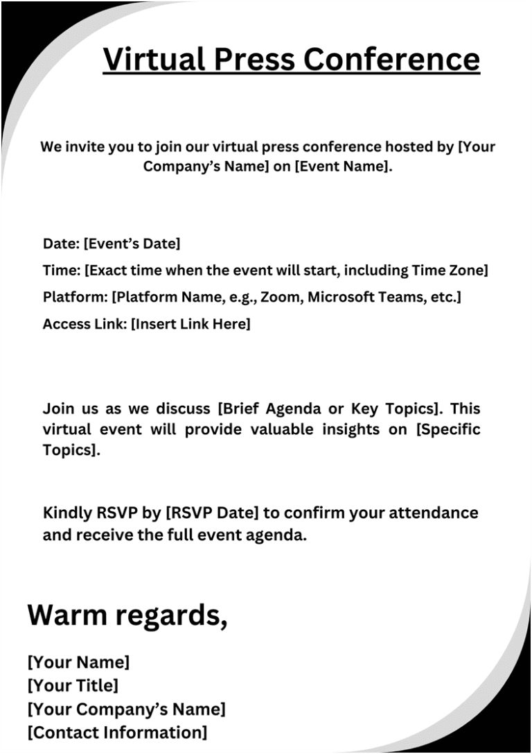 Press Conference Invitation Templates: Perfect Media Invite